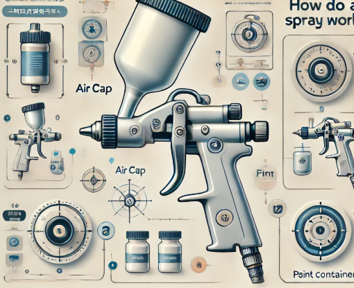 How does a spray paint gun work? Explain the structure and key ...