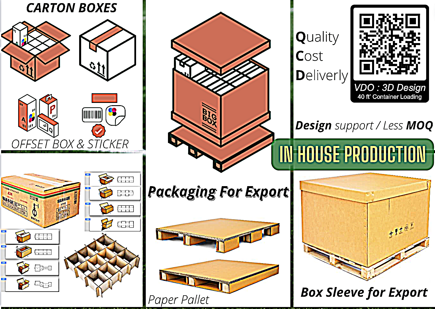 Carton boxes & Paper Pallet (Order Made) - Grand Solution Supply Co., Ltd.